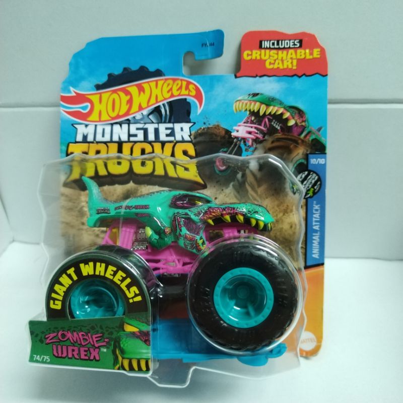 Hot Wheels Monster Trucks Zombie Wrex Limited Animal Attack 10/10 ...