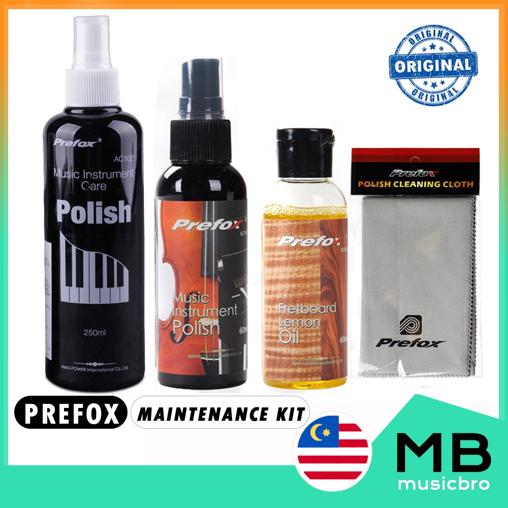Prefox Instrument Maintenance Kit Lemon Oil (2oz) Guitar Polish Violin ...