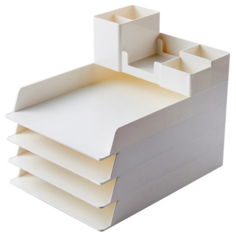 Bookshelf Table Rack Stackable Letter Tray A4 Paper Documents Files ...