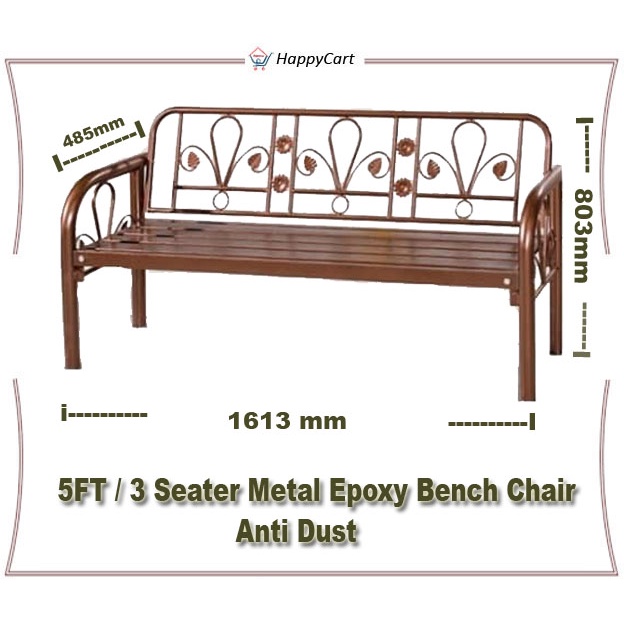 😍Free Shipping😍5 Ft Strong Metal Bench Chair House Garden Office ...