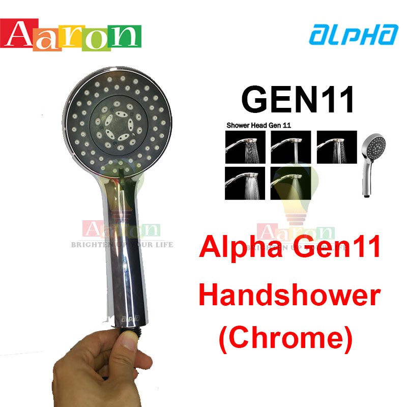 ALPHA Hand Shower Head GEN5 Gen9 Gen12 with Chrome and White Aaron Shop | Shopee Malaysia