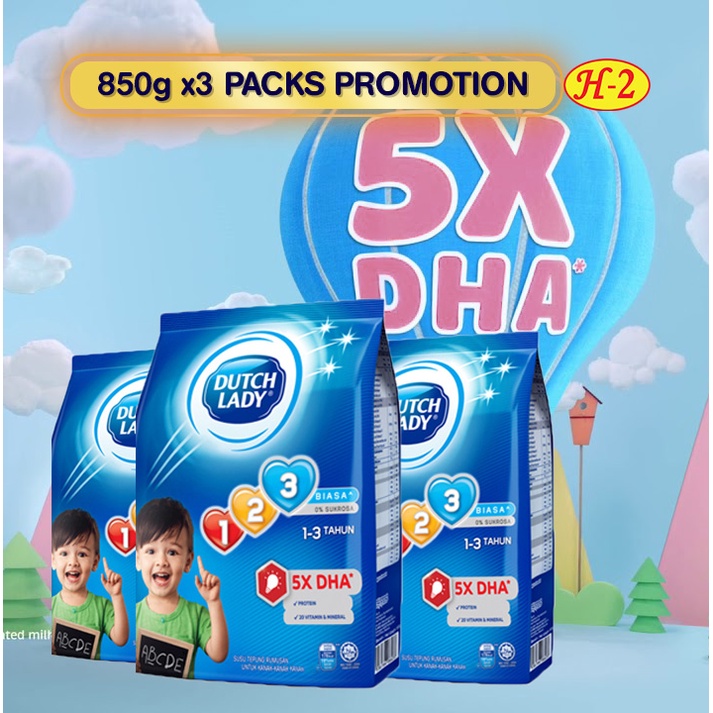 Dutch Lady 123 Milk Powder - Original (850g x 3) | Shopee Malaysia