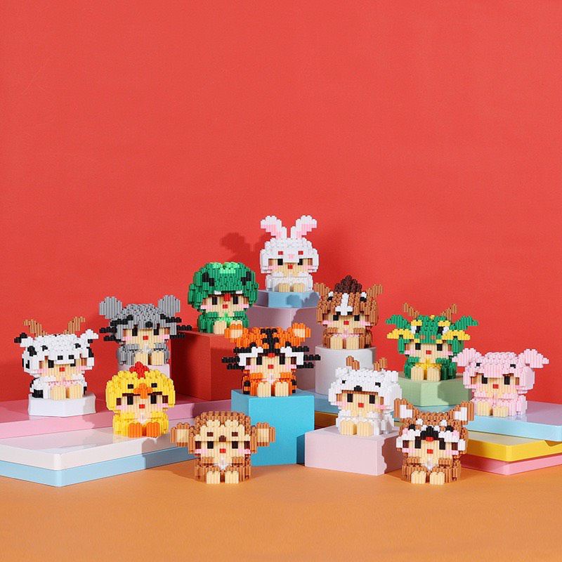 Lego mini 12 cute zodiac animals, smart toys for children, cute lego ...