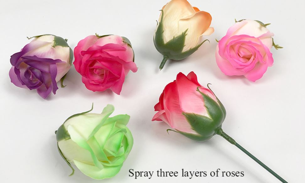 Soft artificial flowers hand-made bouquet gift box packaging 3 layers ...