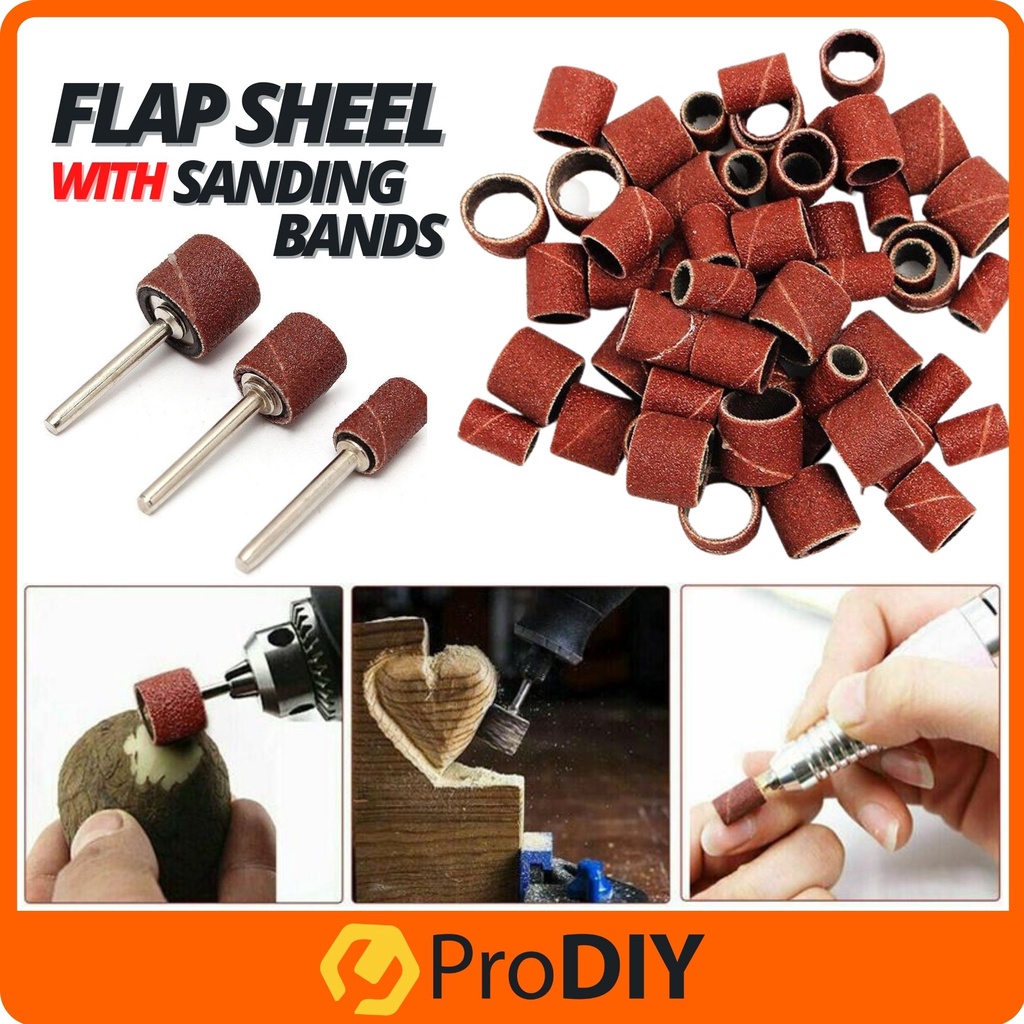 44pcs Sanding Drum Set Rotary Dremel Flap Sheel with Sanding Band Tools ...