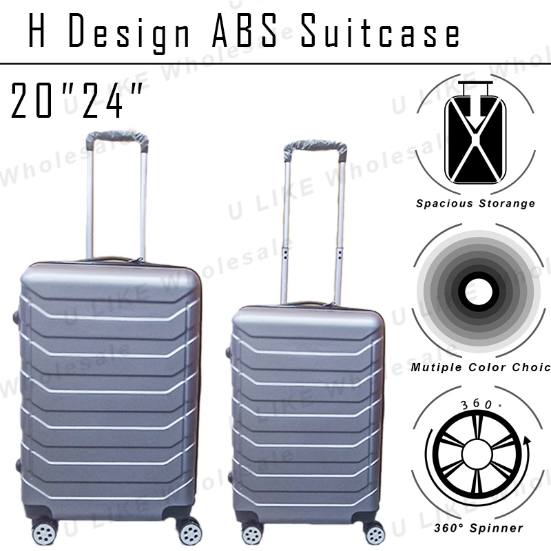 H DESIGN Travel luggage 20inch 24inch ABS material beg bagasi | Shopee ...