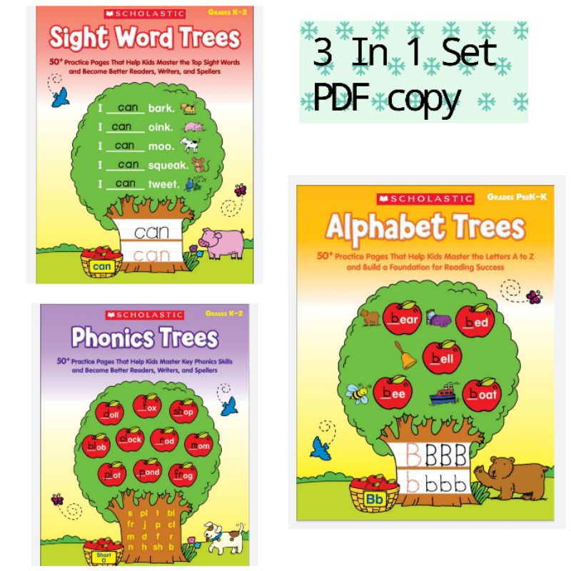 (PDF) - 3 In 1 Alphabet Trees + Sight Word Trees + Phonics Trees ...