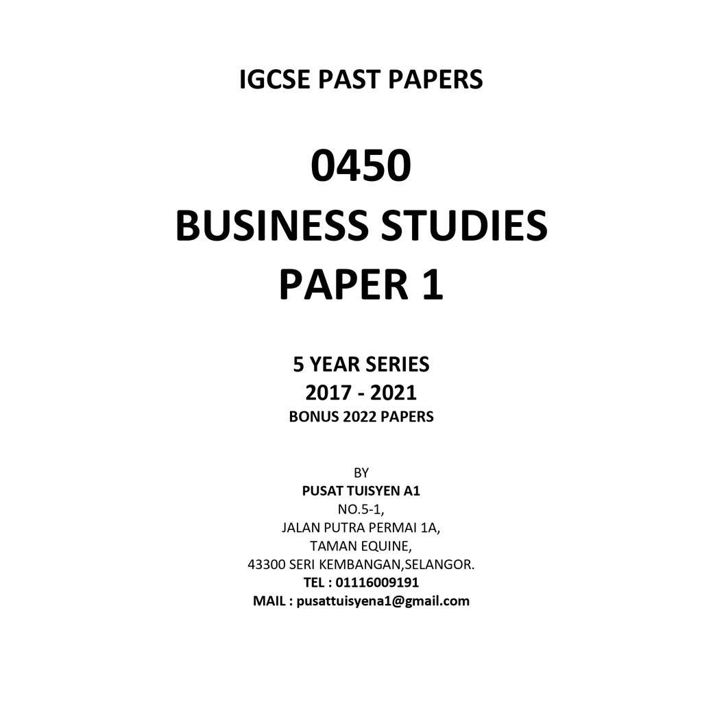 IGCSE Past Year Papers Business Studies 0450 | Shopee Malaysia IGCSE Past Year Papers Business Studies 0450 | Shopee Malaysia