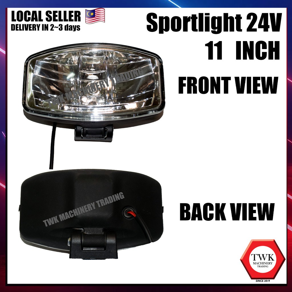 TWK 11 inch 24V Super Jumbo 320 Sportlight Halogen Rectangle with led ...