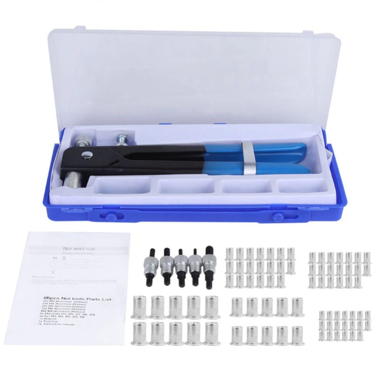 86pcs/Set M3-M8 Blind Rivet Gun Threaded Insert Hand Riveting Kit M3-M8 ...