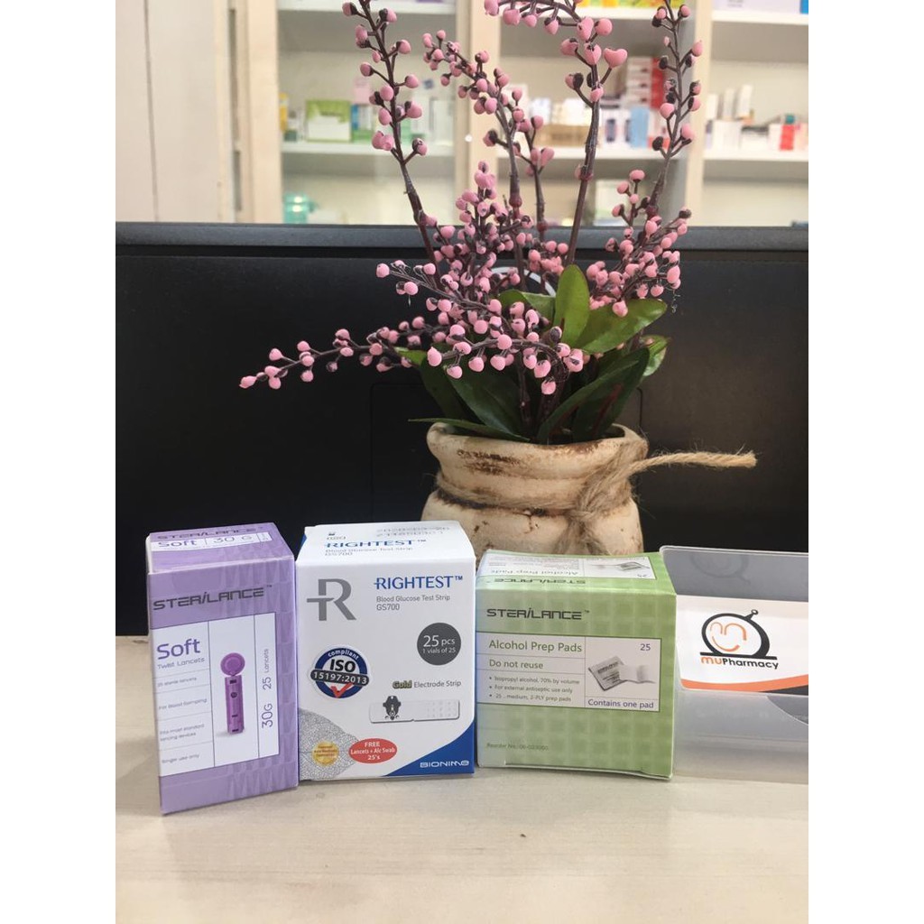Bionime Rightest GS700 Test Strips 25's / 2x25's FREE Alcohol Swab ...