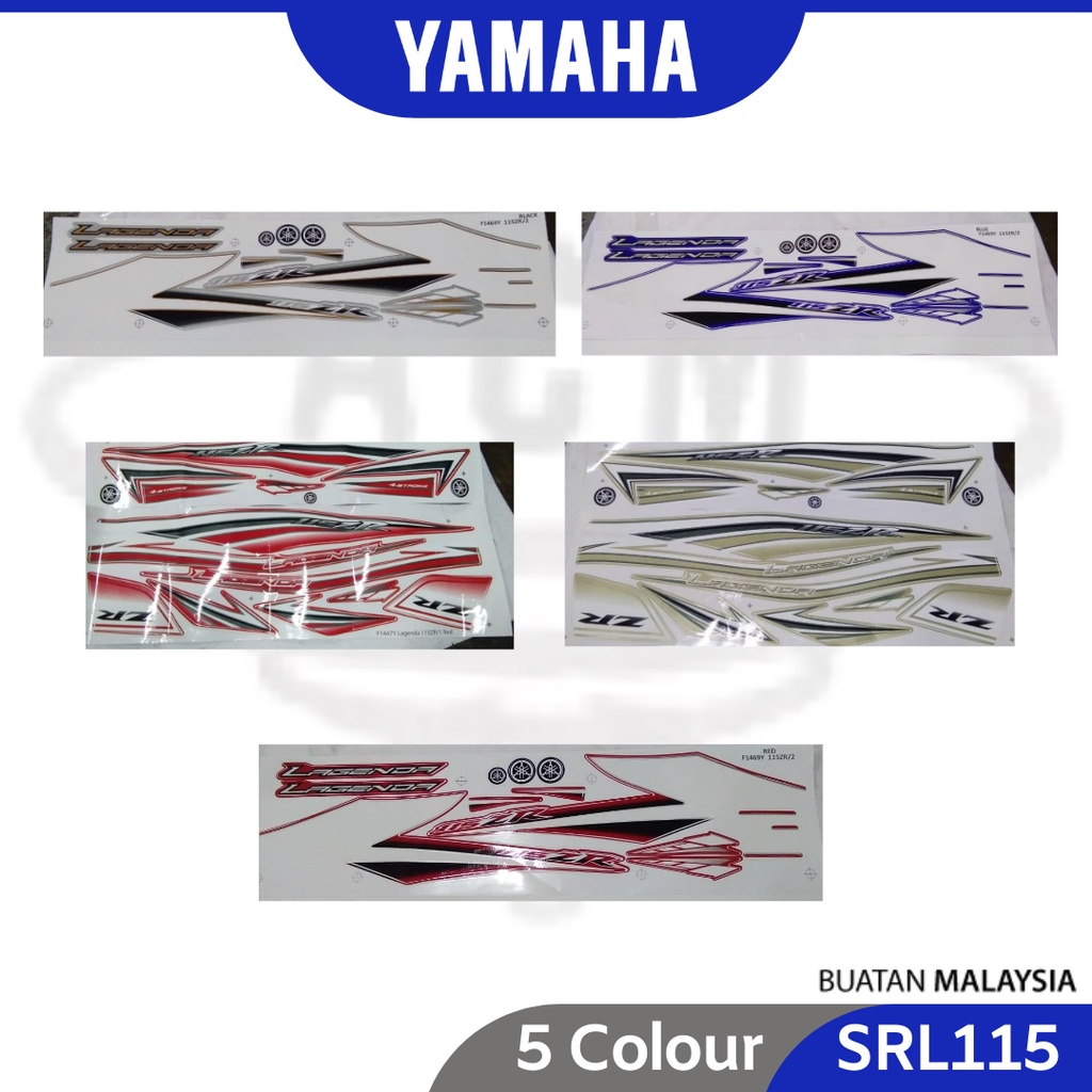 YAMAHA SRL115ZR Body Cover Set Coverset Stripe Strike Sticker Moritaka ...
