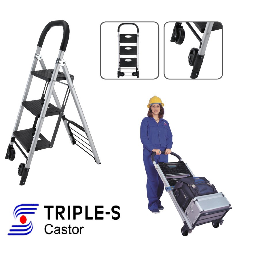 Quality Mobile Multi Purpose Folding Steps Ladder/ Trolley (3 Step) FS ...