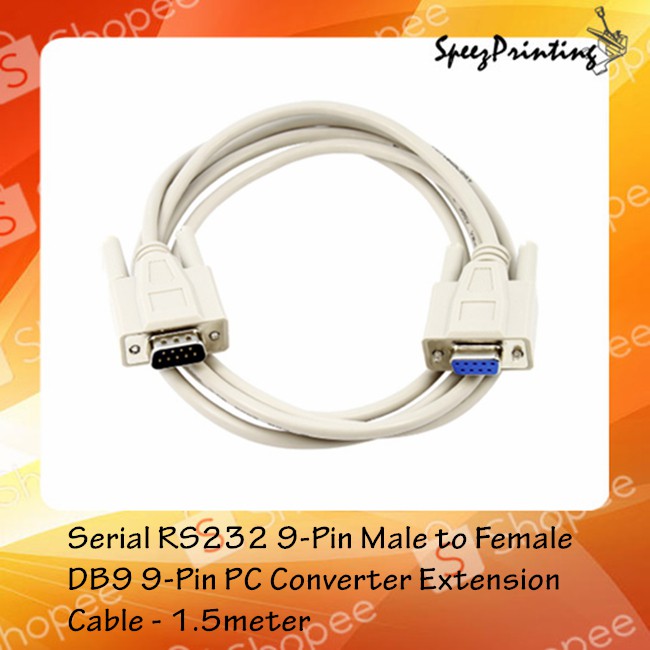 Serial RS232 9-Pin Male to Female DB9 9-Pin PC Converter Extension ...