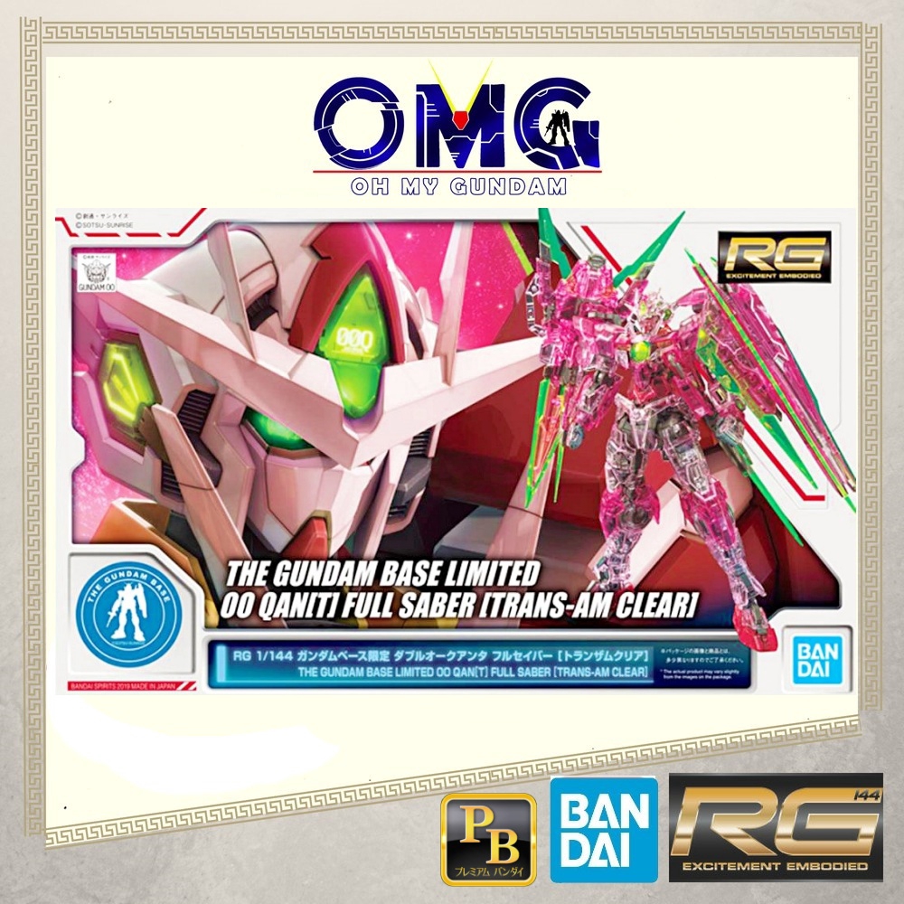 Premium Bandai RG 00 Qant Full Saber Trans-Am Clear 58909 Gundam Base ...