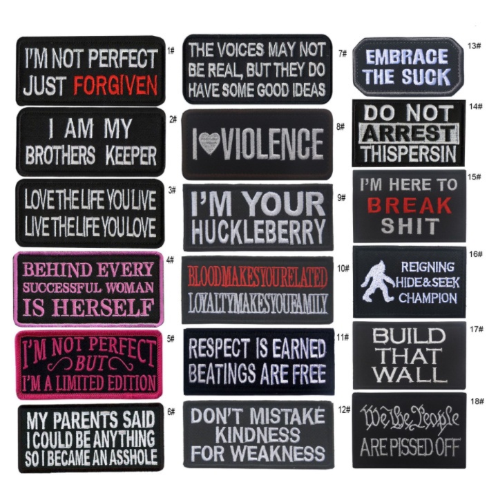 Velcro badge spot 3D embroidery cloth sticker Personalized English ...