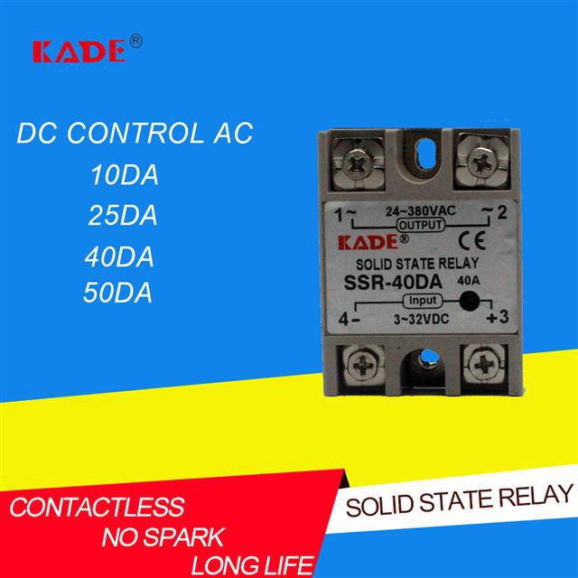 SSR -10DA/25DA/ 40DA/50DA DC control AC SSR white shell Single phase Solid state relay without ...