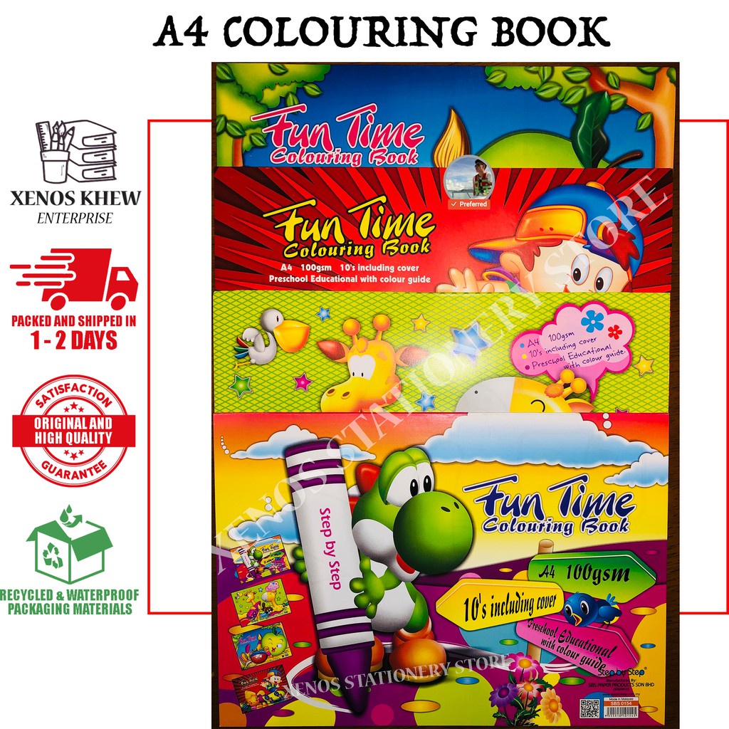 CHILDREN COLOURING BOOK A4 SIZE [ VARIOUS DESIGN ] (READY STOCK ...