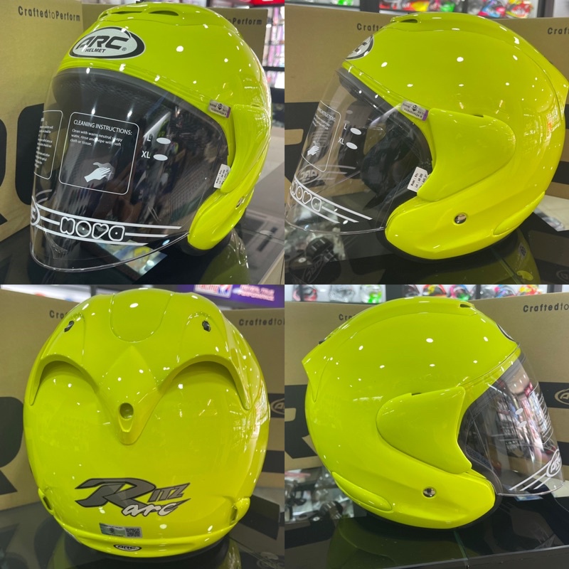 ARC RITZ LEMON GREEN OPEN FACE HELMET (L SIZE 60CM ) -NEW LOOK COLOUR ...