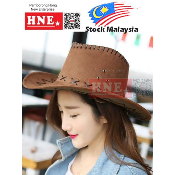 Topi Cowboy 🤠 hat/men fashion topi Cowboy velvet | Shopee Malaysia