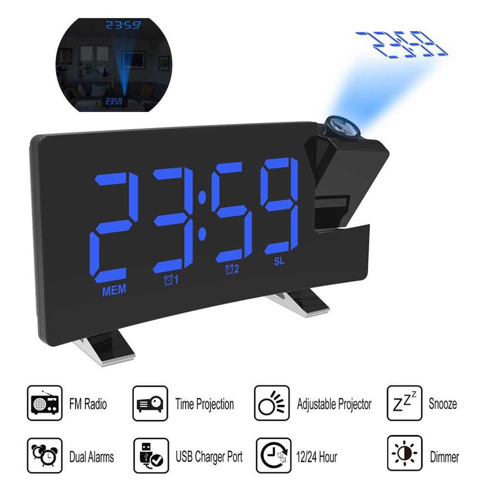 Multifuctional Projection FM Radio Alarm Clock With USB Charging Port ...