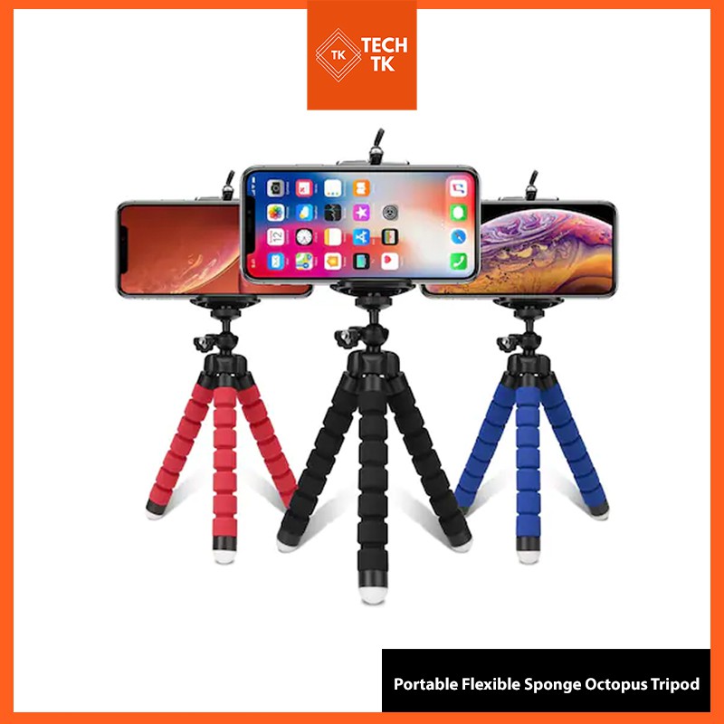 [ READY STOCK ] Portable Flexible Sponge Octopus Tripod Stand Sotong ...
