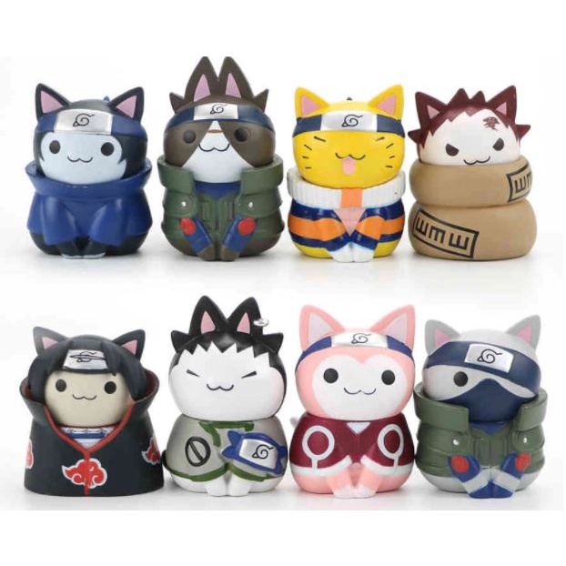 Anime Cat NARUTO Figures PVC Q Version Doll Gaara Kakashi Action Figure ...