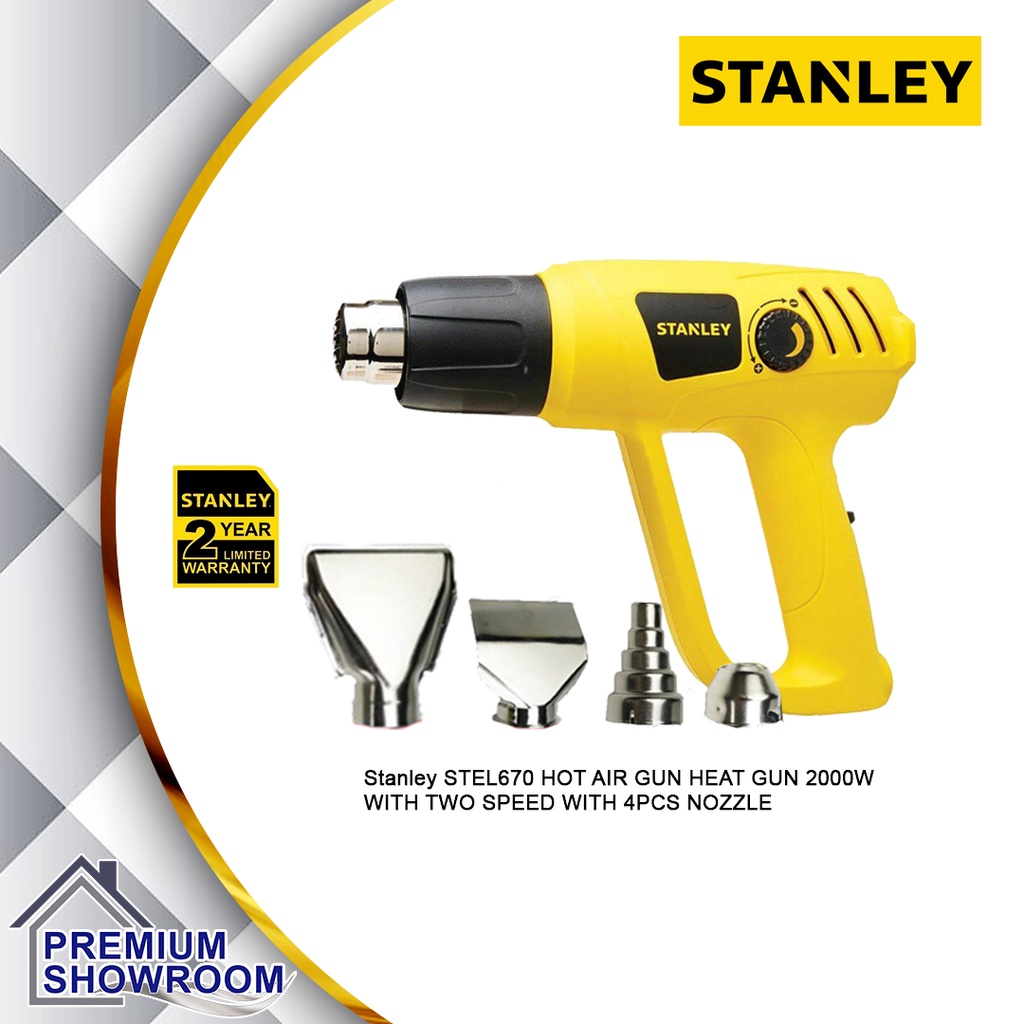STANLEY Heat Gun STEL670 | Hot Air Gun 2000W | 2 Speed | Hot Gun with 3 ...