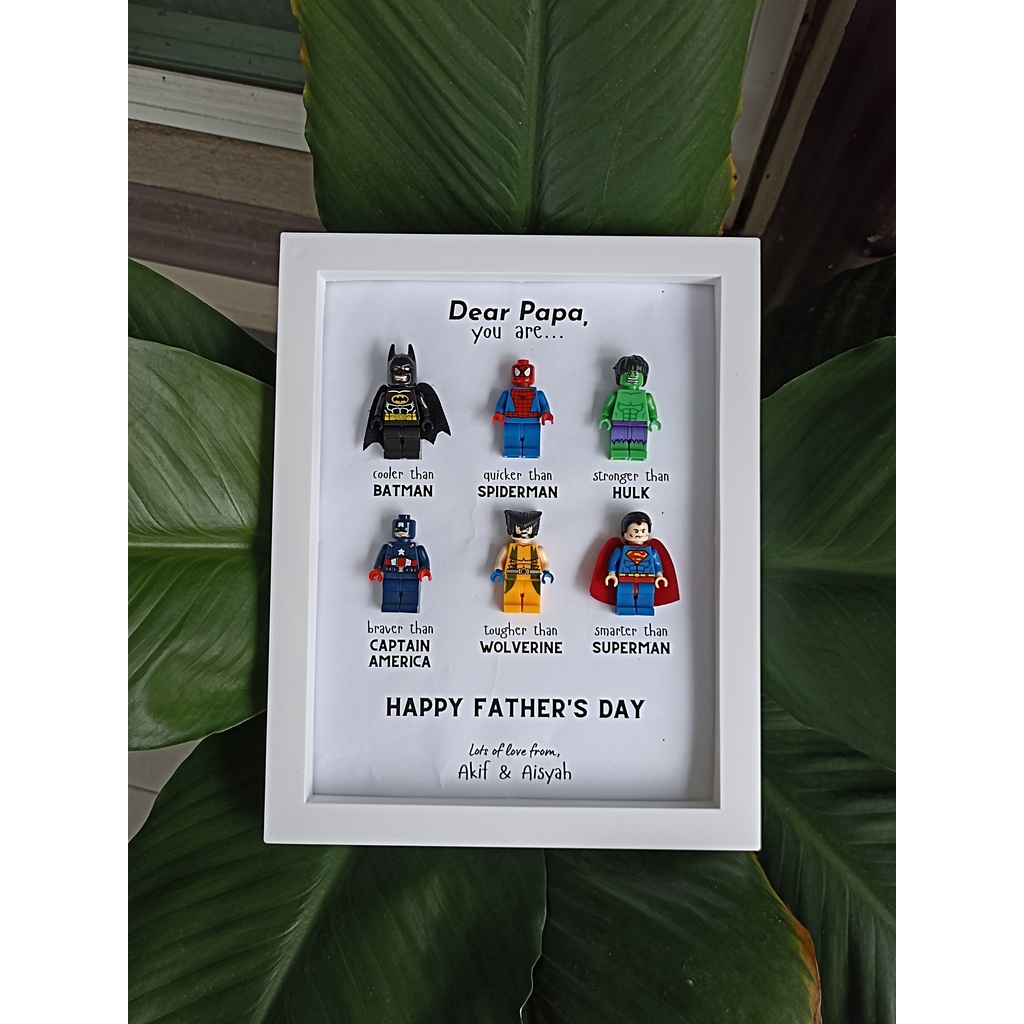 CUSTOM BIRTHDAY/FATHERS DAY SUPERHERO / MINIFIGURE - 3D PLASTIC FRAME ...