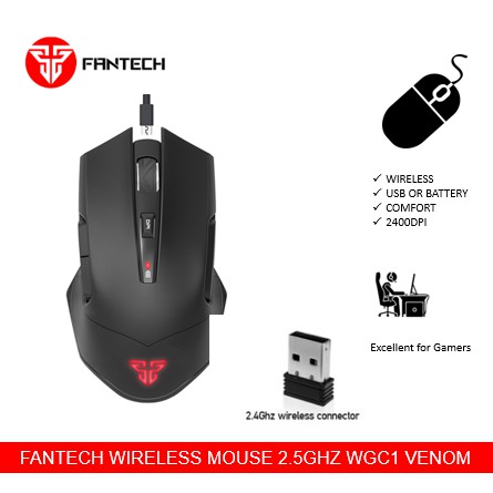 FANTECH WGC1 Venom Wireless 2.4GHZ Pro-Gaming Mouse | Shopee Malaysia