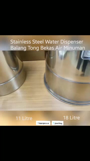 11 Litre Water Dispenser Stainless Steel Cooler Balang Tong Bekas Air ...