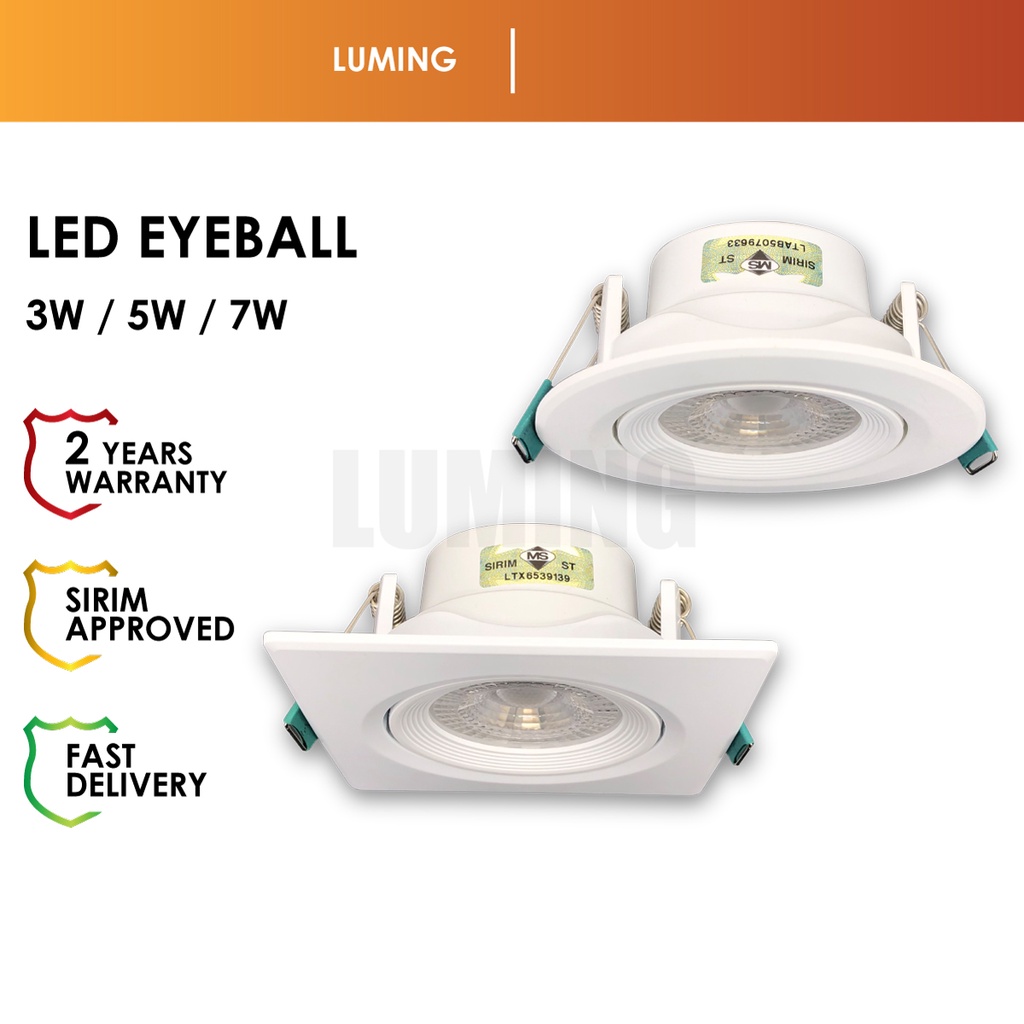 LMG_ SIRIM LED Eyeball 3W 5W 7W Spotlight Lampu Siling Ceiling ...
