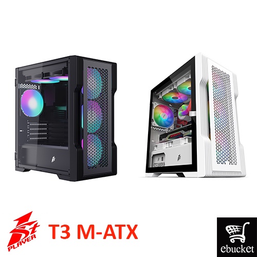 1st player T3 PC GAMING CASE M-ATX BLACK / WHITE | Shopee Malaysia