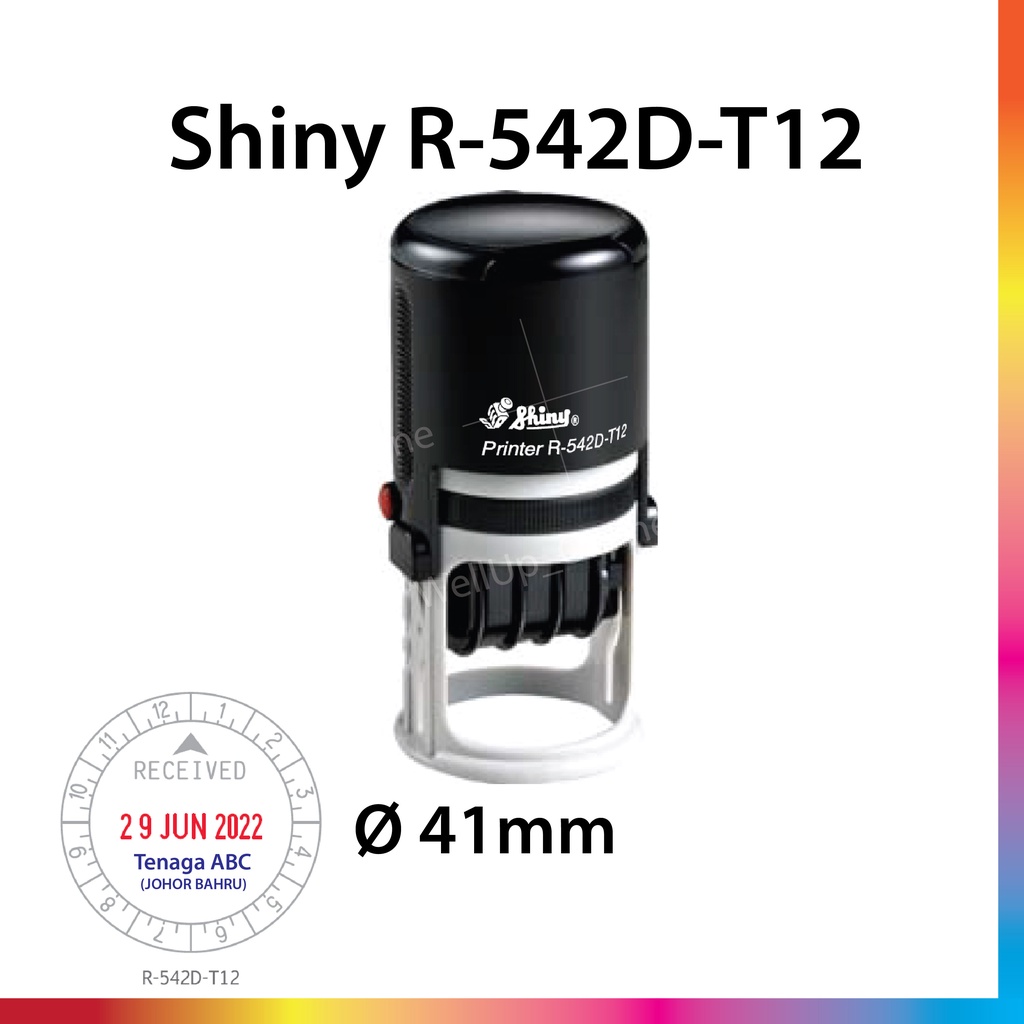 Shiny - R series (Round) with Date (Chop) Rubber Stamp R-517D/R-524D/R-532D/R542-T12 | Shopee ...