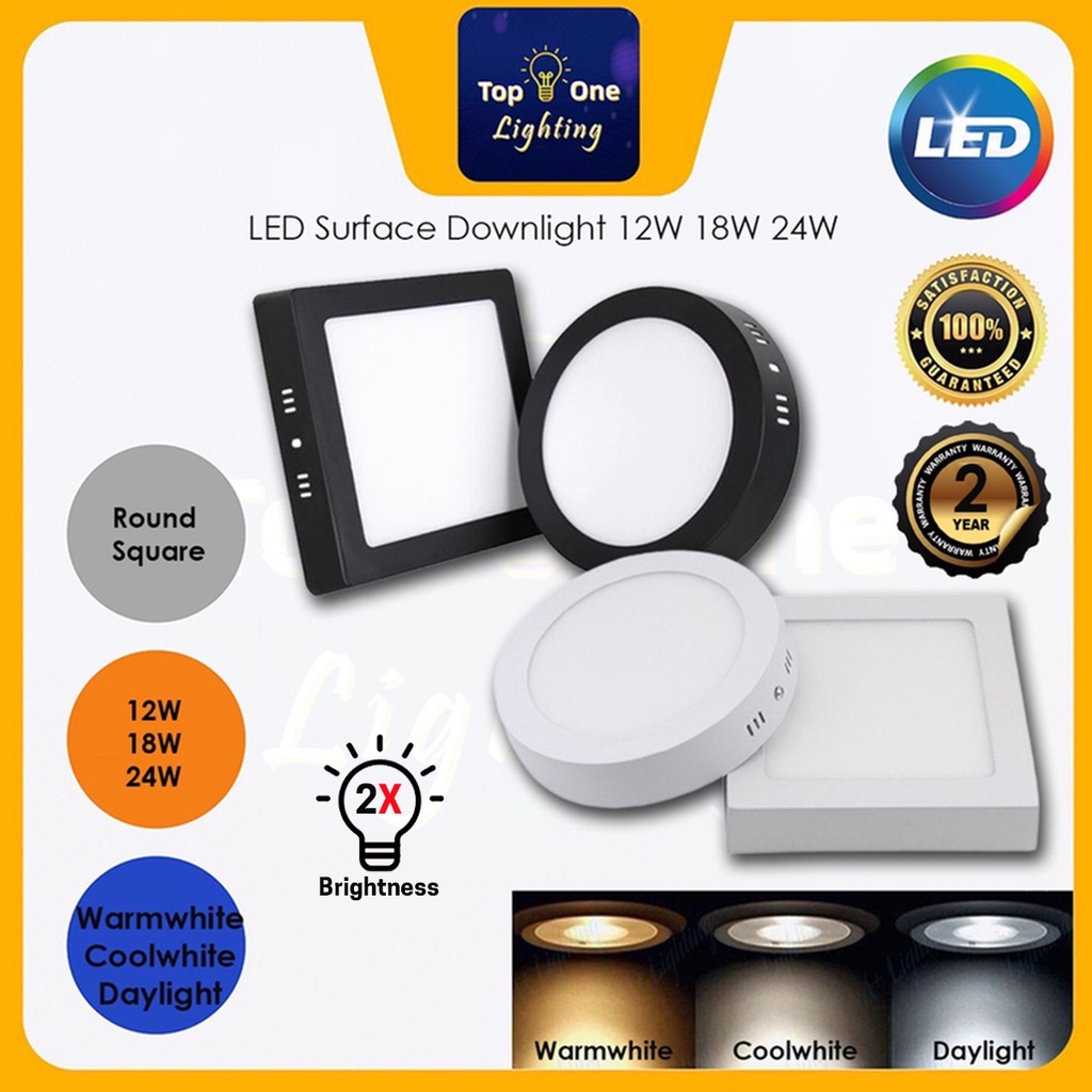 💥PROMOTION💥 LED Surface Downlight Round/Square 12W 18W 24W LED Panel ...