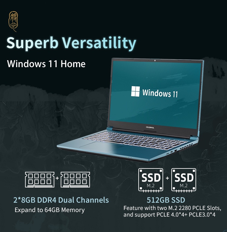 COLORFUL LAPTOP GAMING X15 XS 22 (I5-12500H 16GB(8X2) 512GB SSD NVME ...