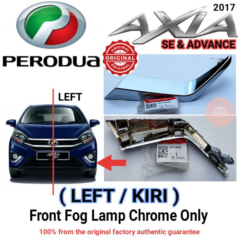 Original Perodua Axia 2017 Front Fog Lamp Chrome Only. | Shopee Malaysia