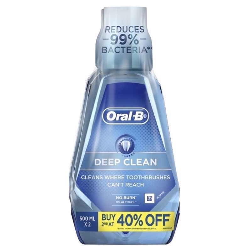 Oral-B Mouthwash Deep Clean (500ml x2)/ (7 Benefits 500ml x2)(Exp3/2024 ...
