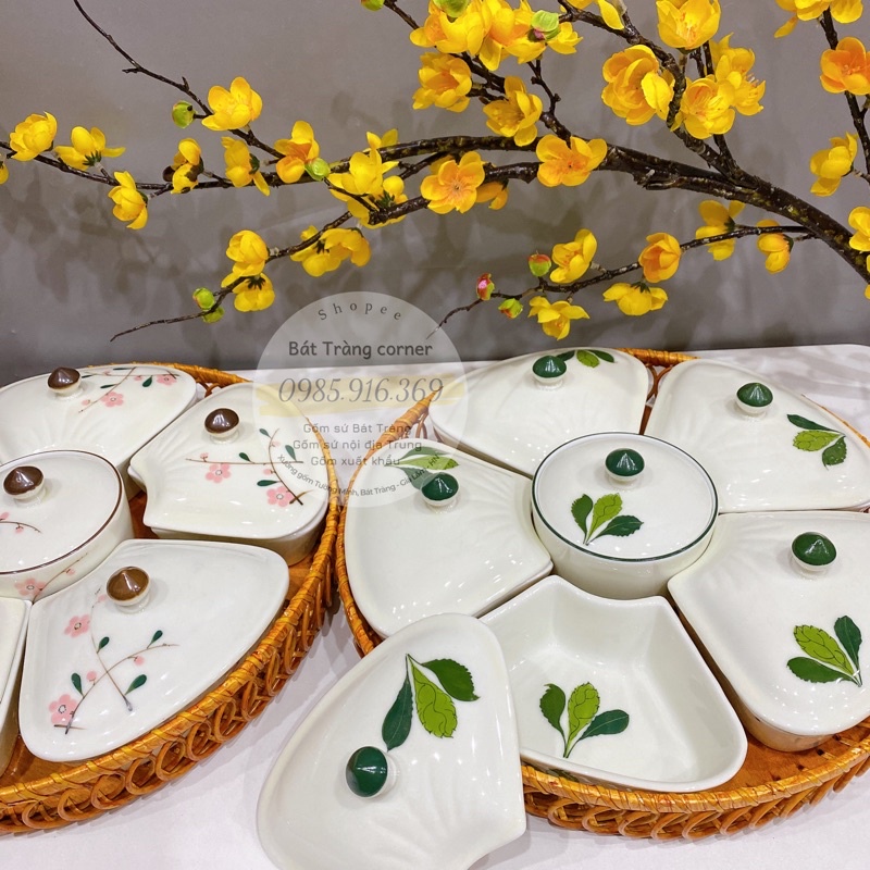 CNY Jam tray, candy display tray set, Bat Trang ceramic 2024 (with ...