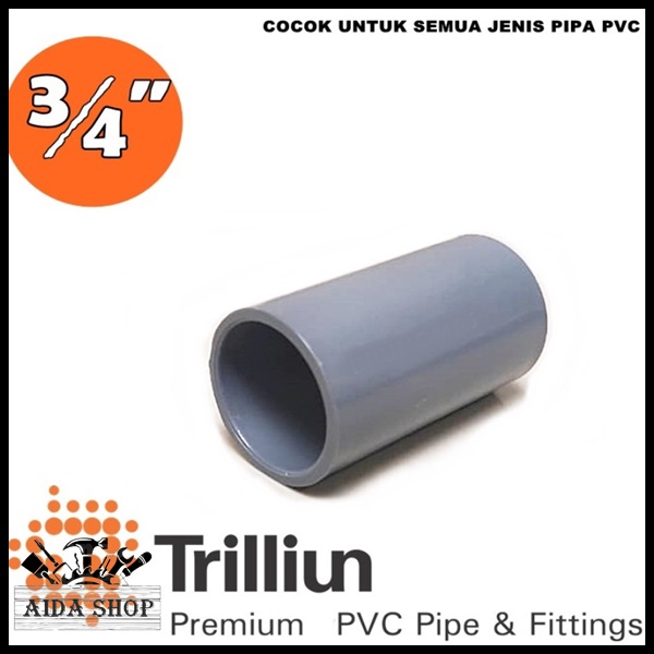 Straight Pipe Connection PVC Socket 3-4 Inch TILIUN Plastic Pipe ...