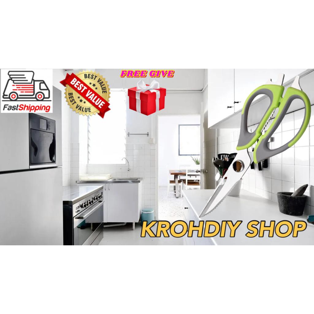 🔥🔥[Ready Stock]🔥🔥A601 Stainless Steel Scissors Kitchen Multi Function Scissors Chicken Bone ...