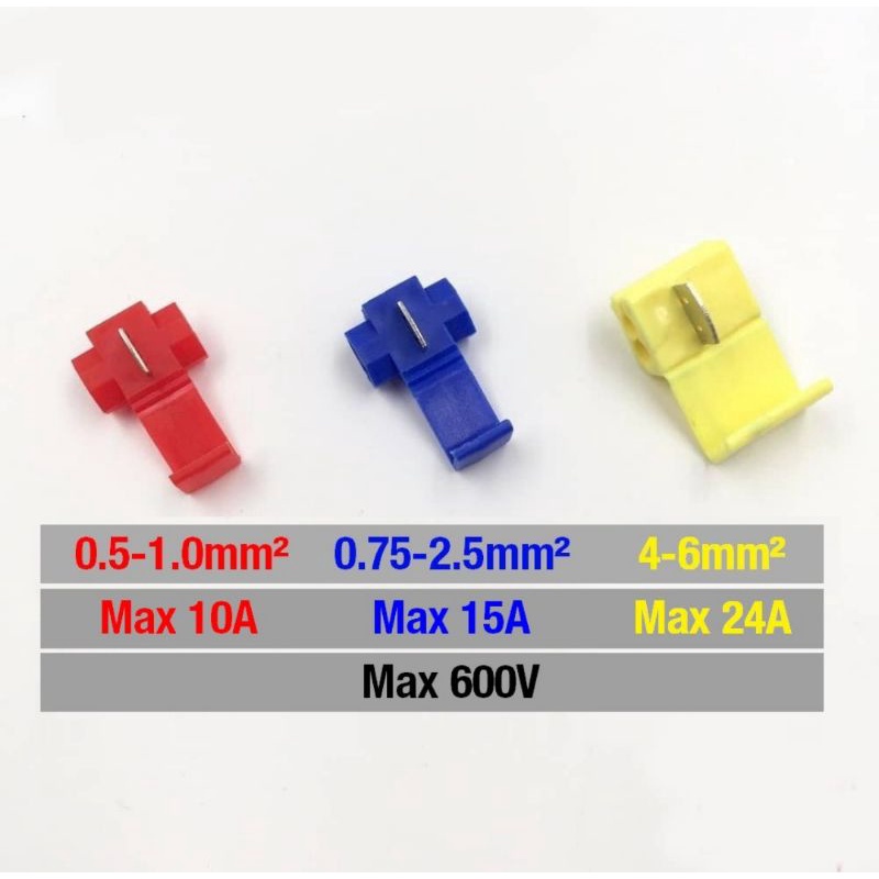 Car Wire Crimp Splitter Clip Scotch Lock Splice BLOCK 1 TO 2 wayar ...