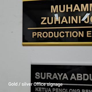 Jawatan Office Sign Name Job Position Title Plate with Gold Aluminium ...