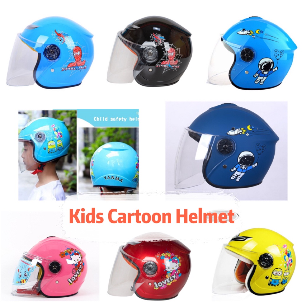 Helmet Motorcycle for Kid Half Face Plain Colour Helmet Cartoon ...