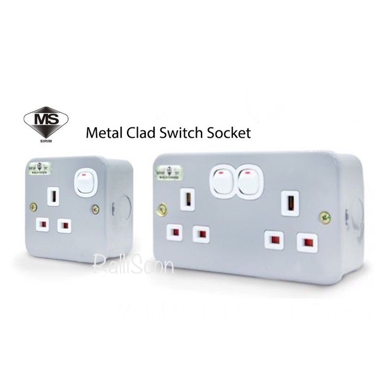 Single/Double Metal Box Switch Socket 13A | Shopee Malaysia