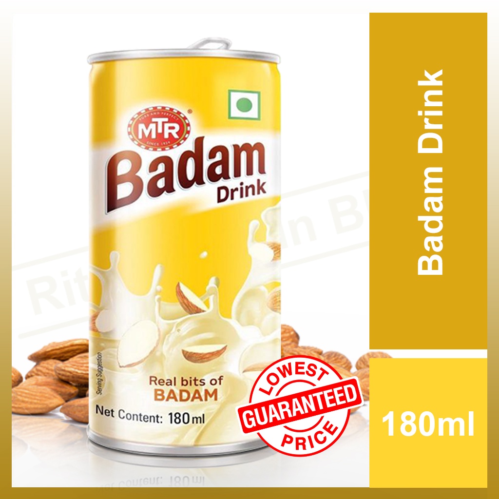 MTR Badam Drink - Real bits of Almond & Saffron | Susu Badam | 180ml ...