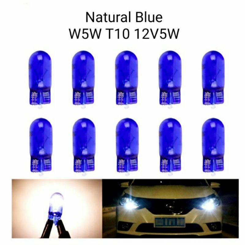 T10 Natural blue glass white light bulb | Shopee Malaysia