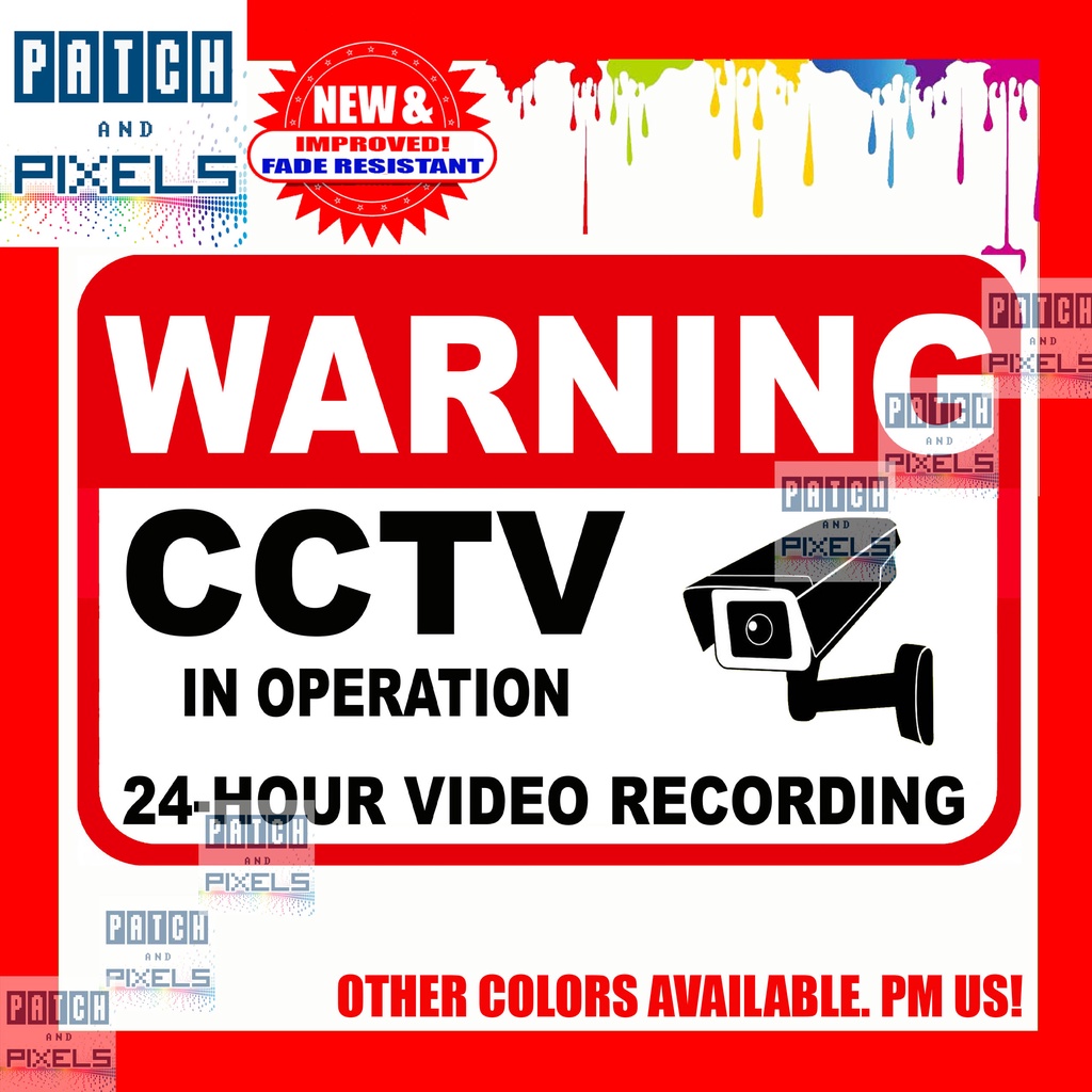 CCTV Signage Red Version Laminated/PVC/Sticker/Metal Sheet (8 x 10 ...