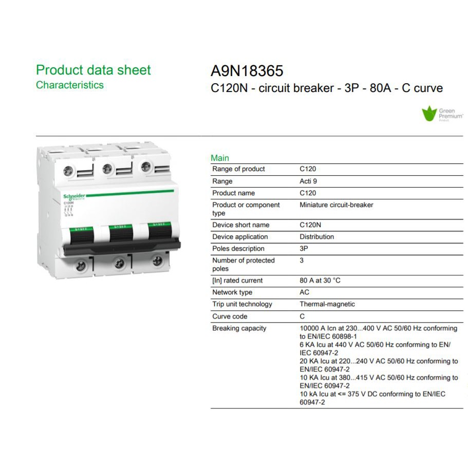 Schneider 80A 3P 10KA MCB A9N18365 | Shopee Malaysia