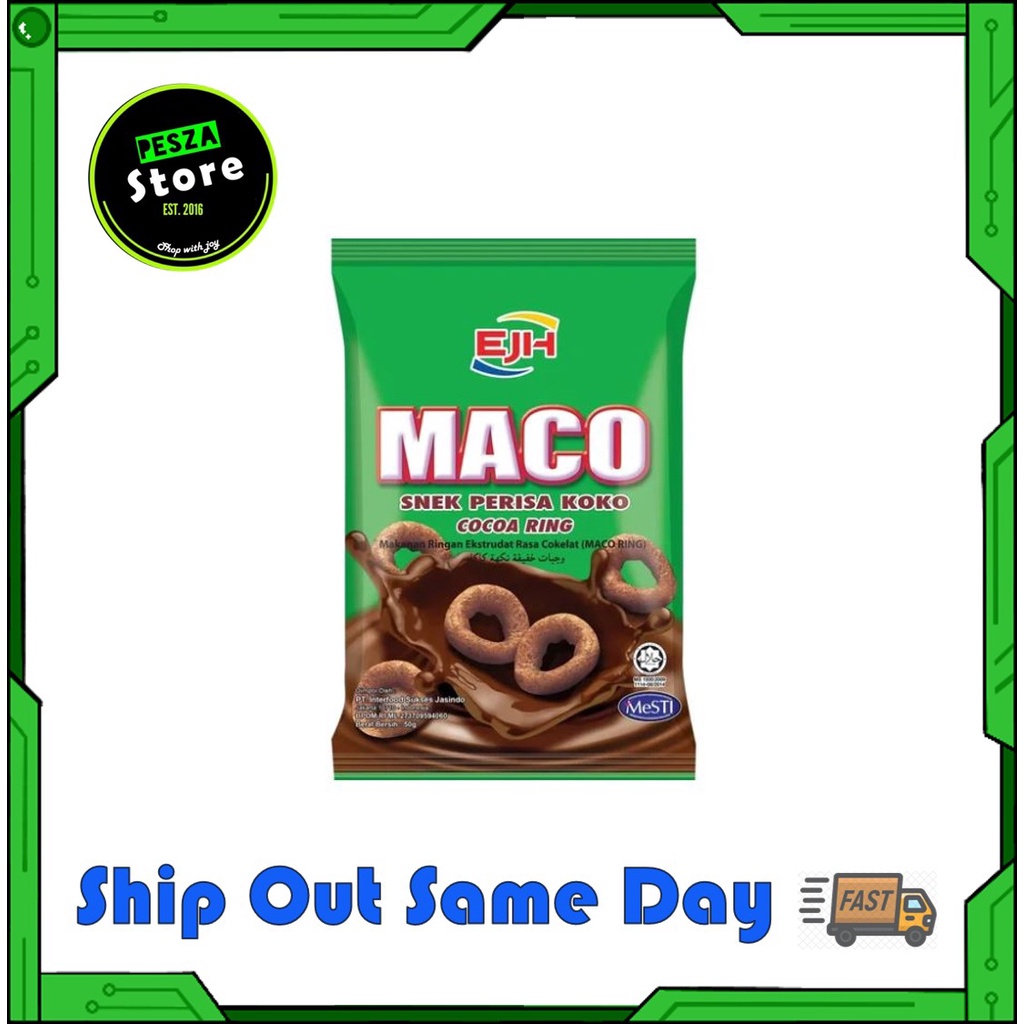 PESZA MART Ejh Snacks Maco Ring Chocolate Snek Cincin Coklat Makanan ...